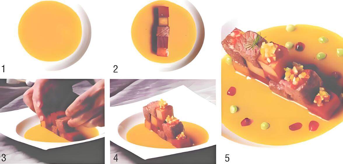 Presentation methods for Mongolian diced beef - GC Porcelain